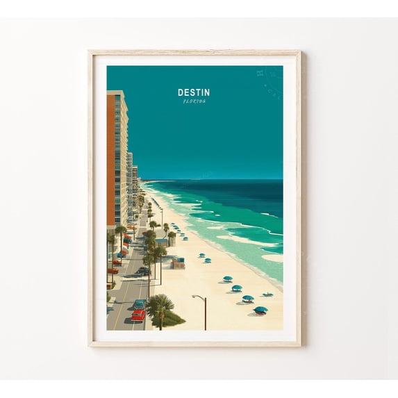 Destin Florida Gulf Coast Emerald Water Beach Wall Art, Unframed Paper ...