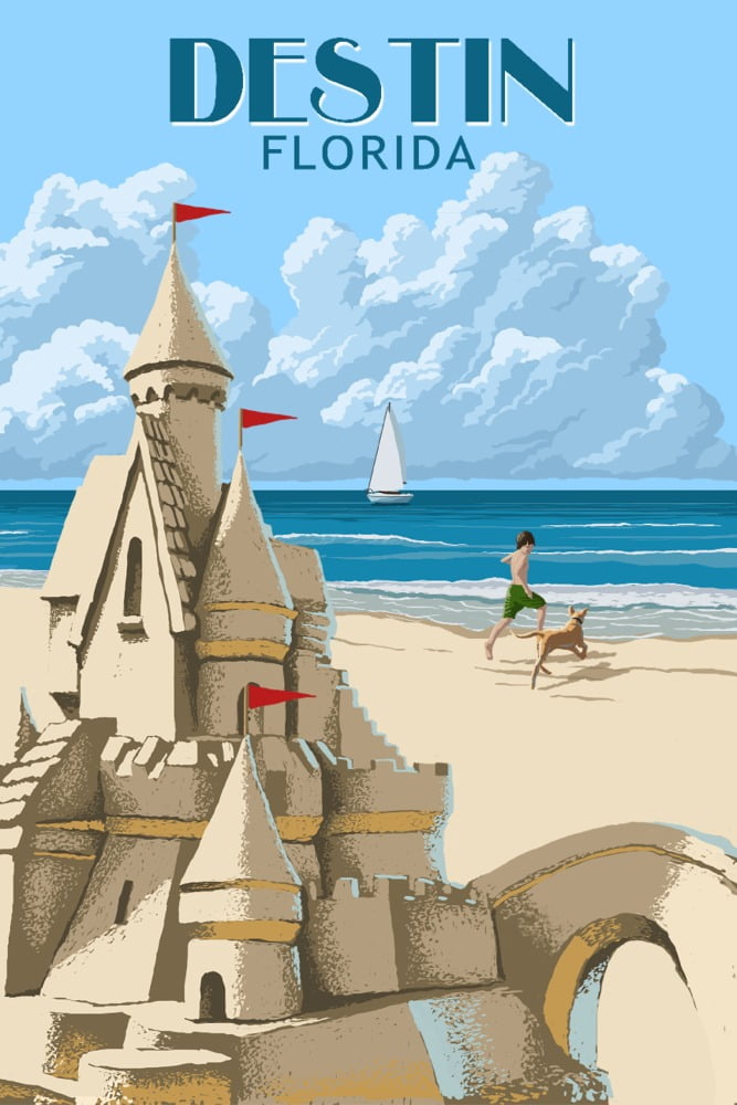 Destin, Florida, Sandcastle (16x24 Giclee Gallery Art Print, Vivid ...