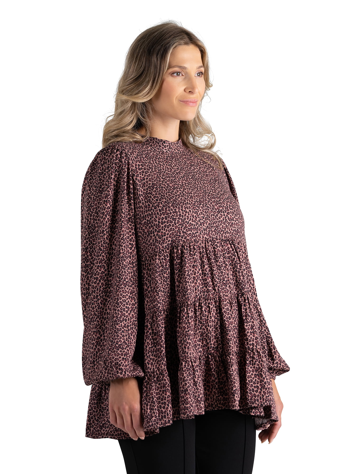 Destination Maternity Mock Neck Blouse, Sizes S-XXL, Rayon, Long Sleeve ...