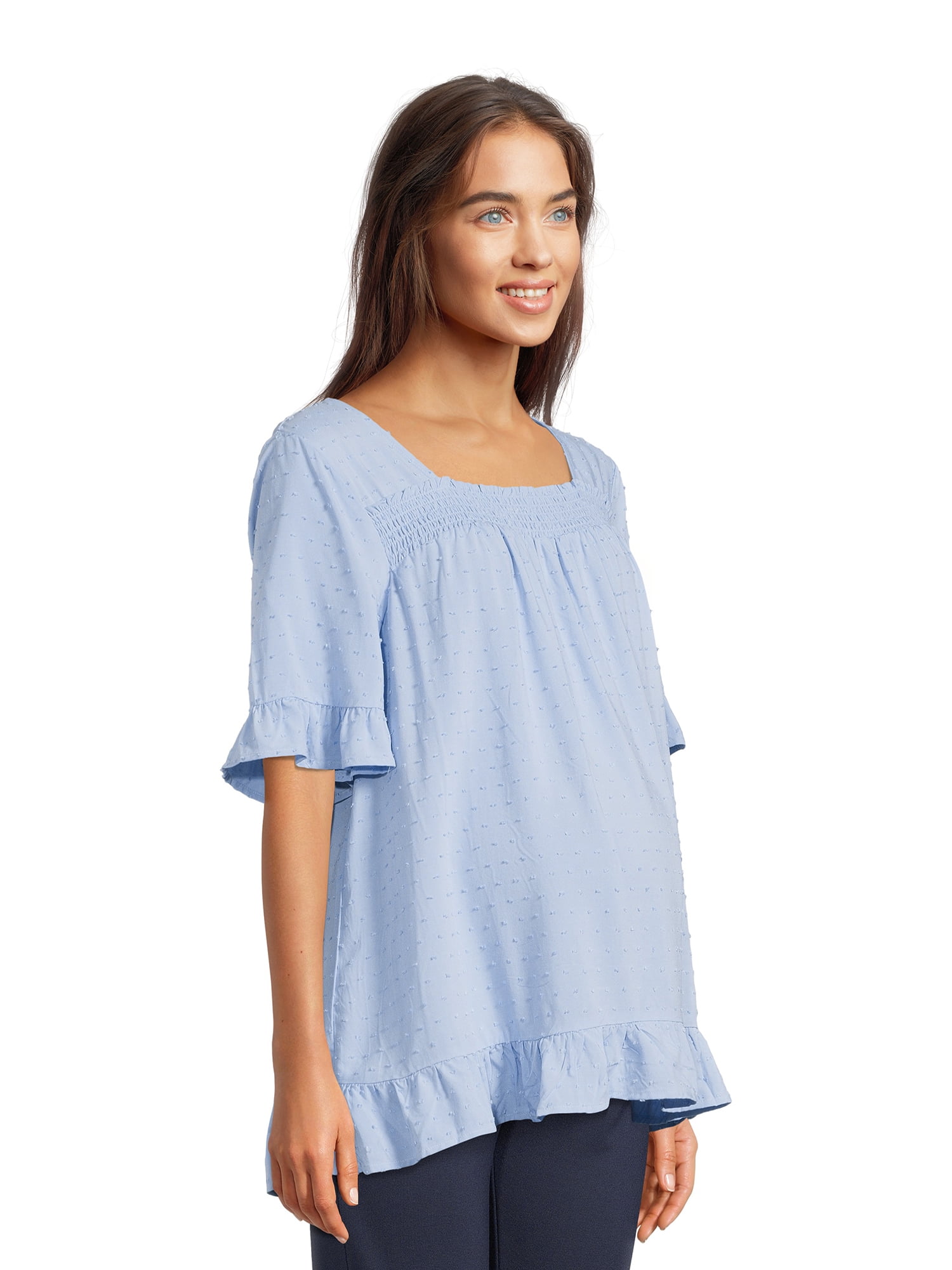 Destination Maternity Smocked Woven Top - Floral Print - Walmart.com