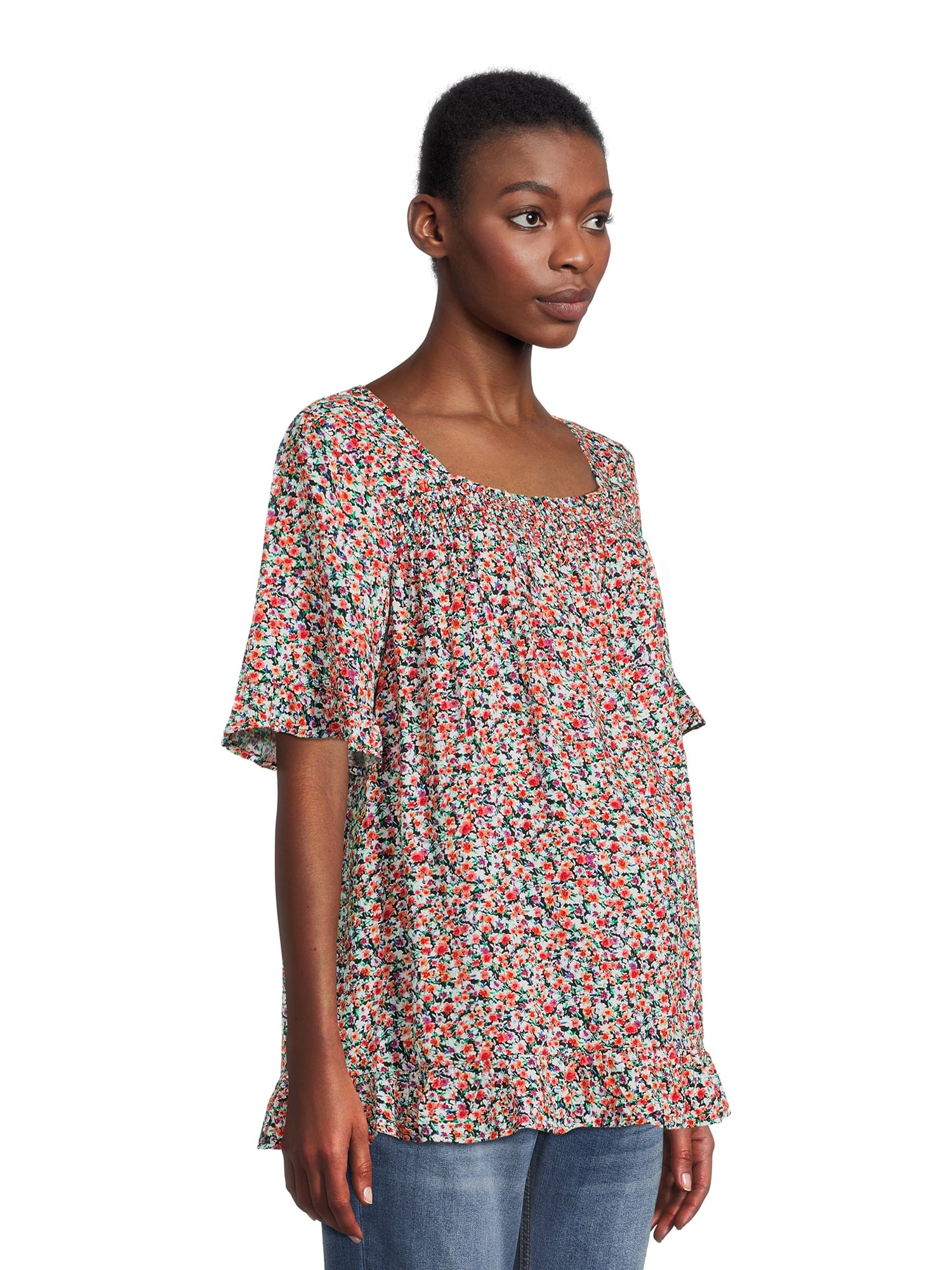 Destination Maternity Women's Maternity Smocked Woven Top, Sizes S-2XL ...