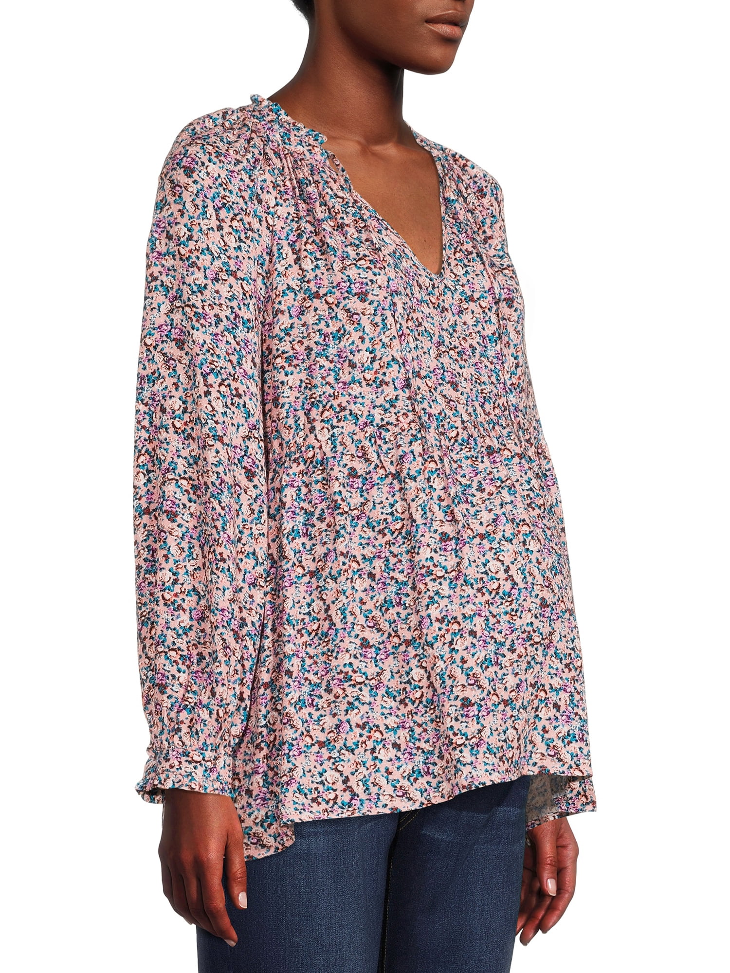 Destination Maternity Women's Split Neck Blouse - Walmart.com