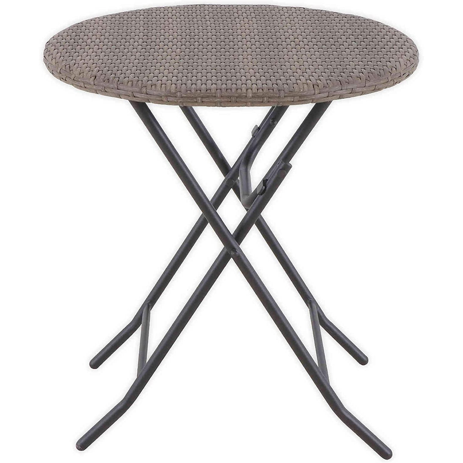 Destination Summer All-Weather Wicker Folding Bistro Table in Brown ...