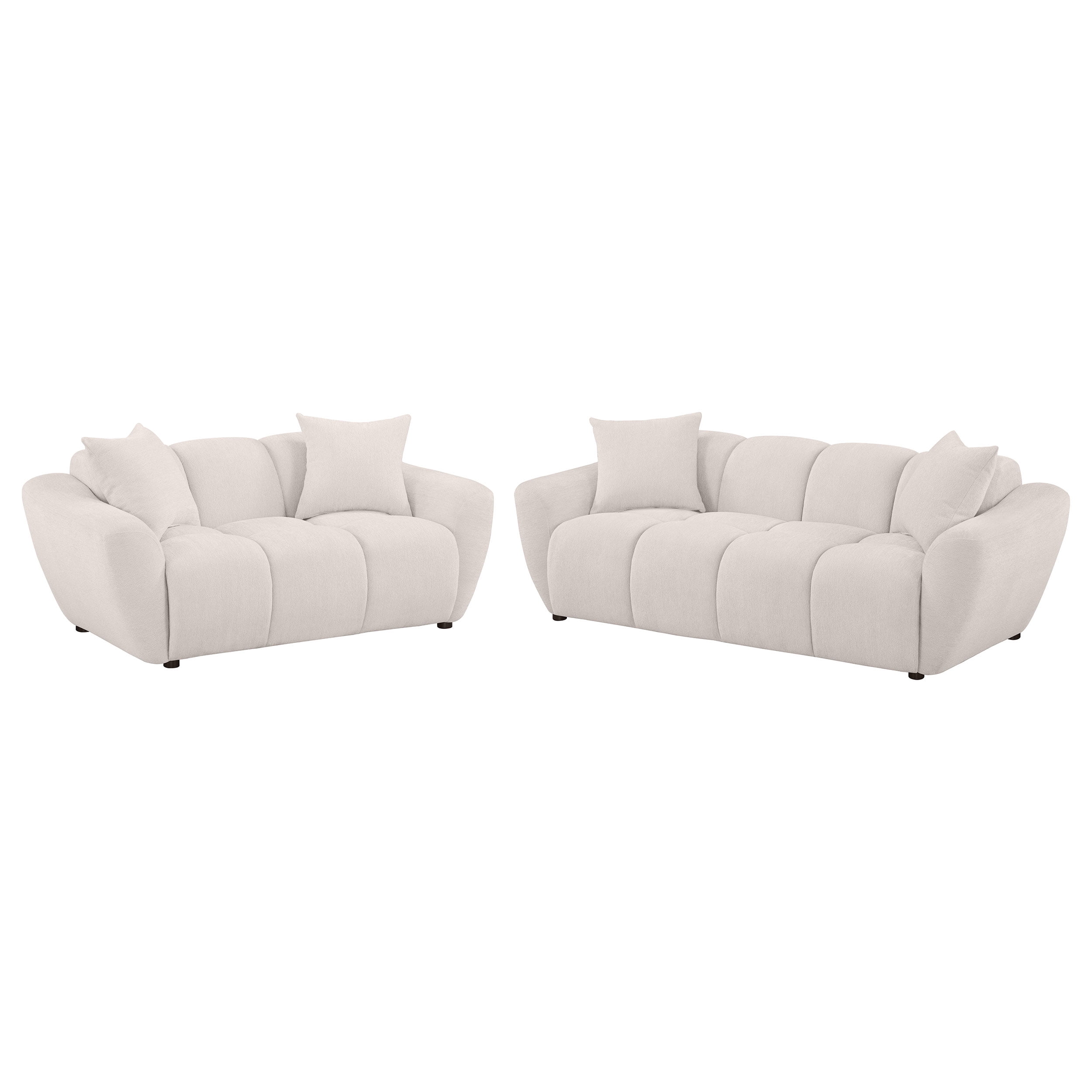 Destino 2-piece Chenille Splayed Arm Sofa Set Greige - Walmart.com