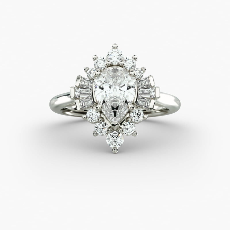 Destiny Jewel Excellent 1.6 Ct Pear Cut Lab Created Diamond Wedding ...