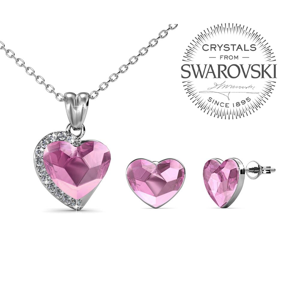 Destiny Majestic Heart Pendant, Necklace and Earrings set with Genuine ...