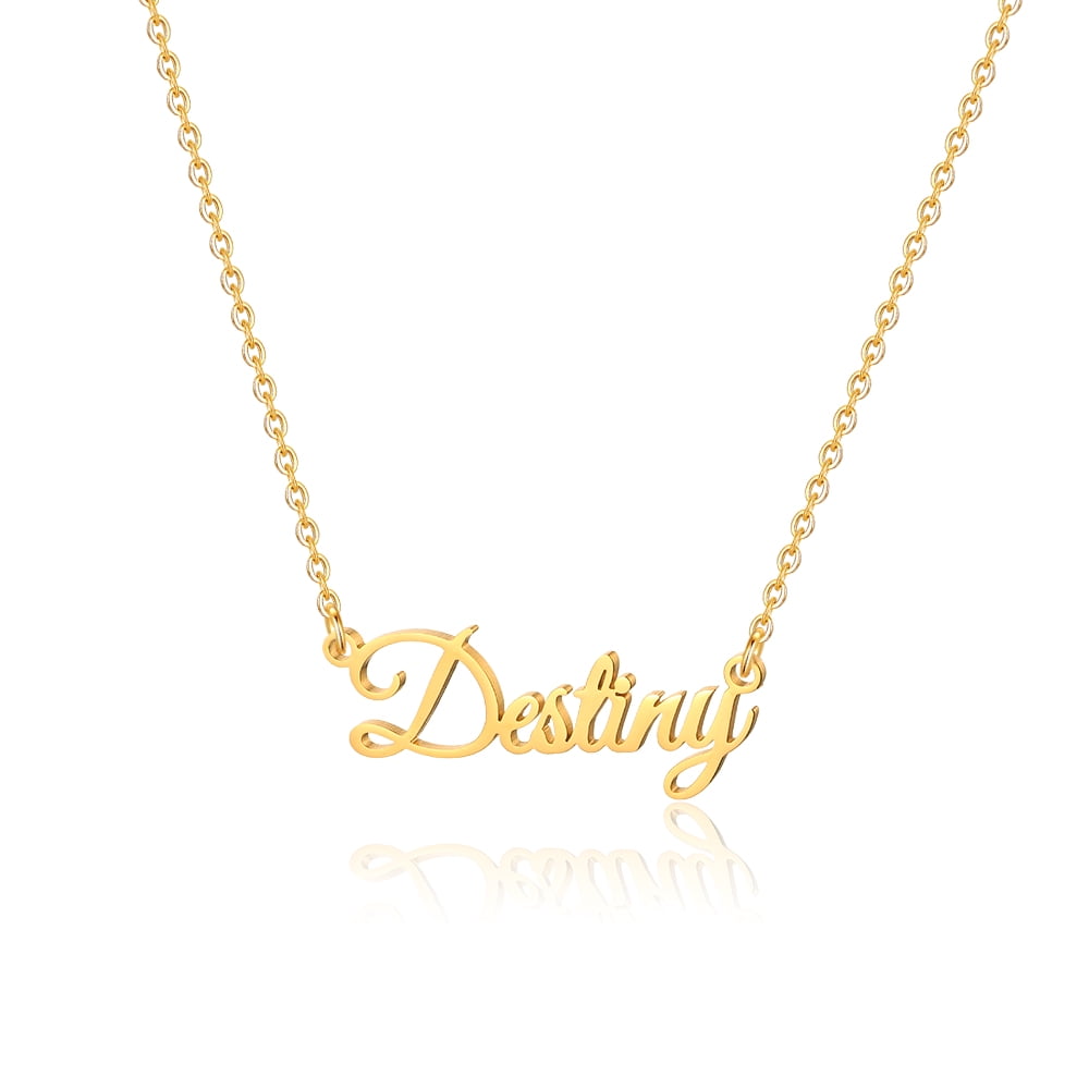 Destiny Name Necklace Personalized, Gold Plated Custom Name Necklace ...