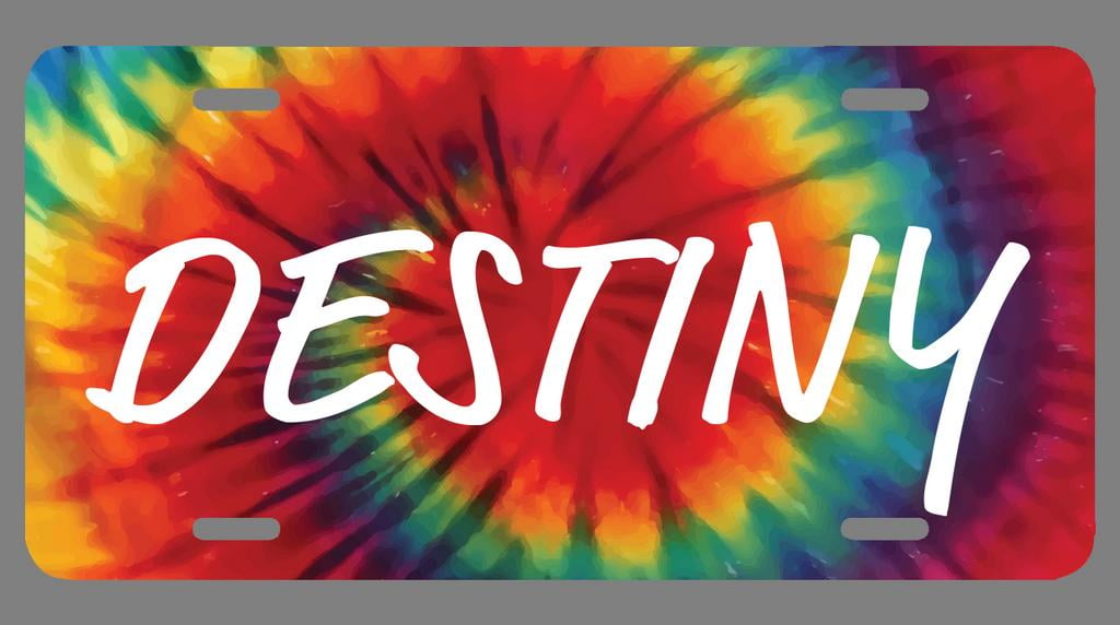 Destiny Name Tie Dye Style License Plate Tag Vanity Novelty Metal | UV ...
