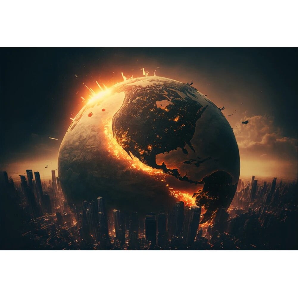 Destroyed City Ruins Background Armageddon Destroyed Streets Planet ...