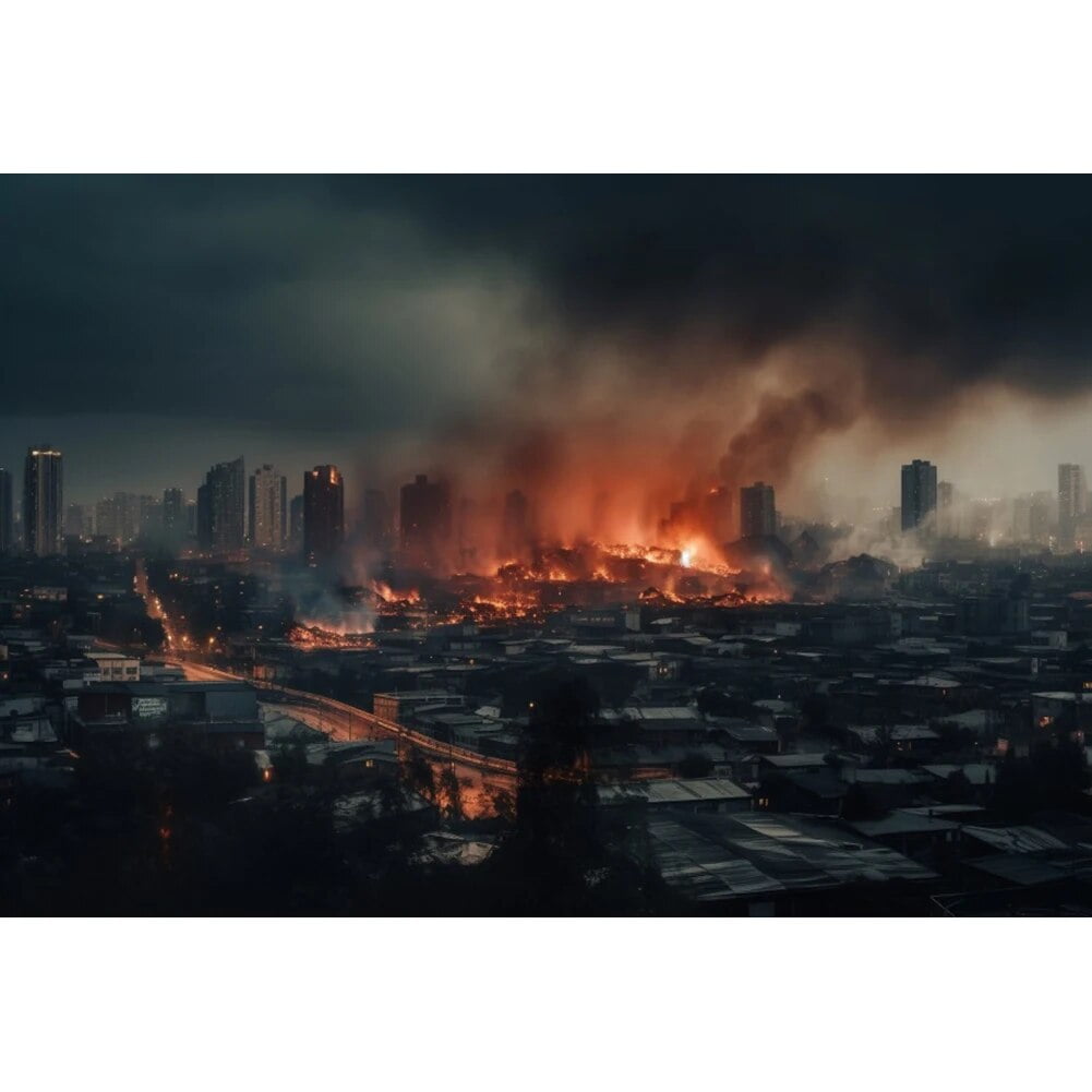 Destroyed City Ruins Background Armageddon Destroyed Streets Planet ...