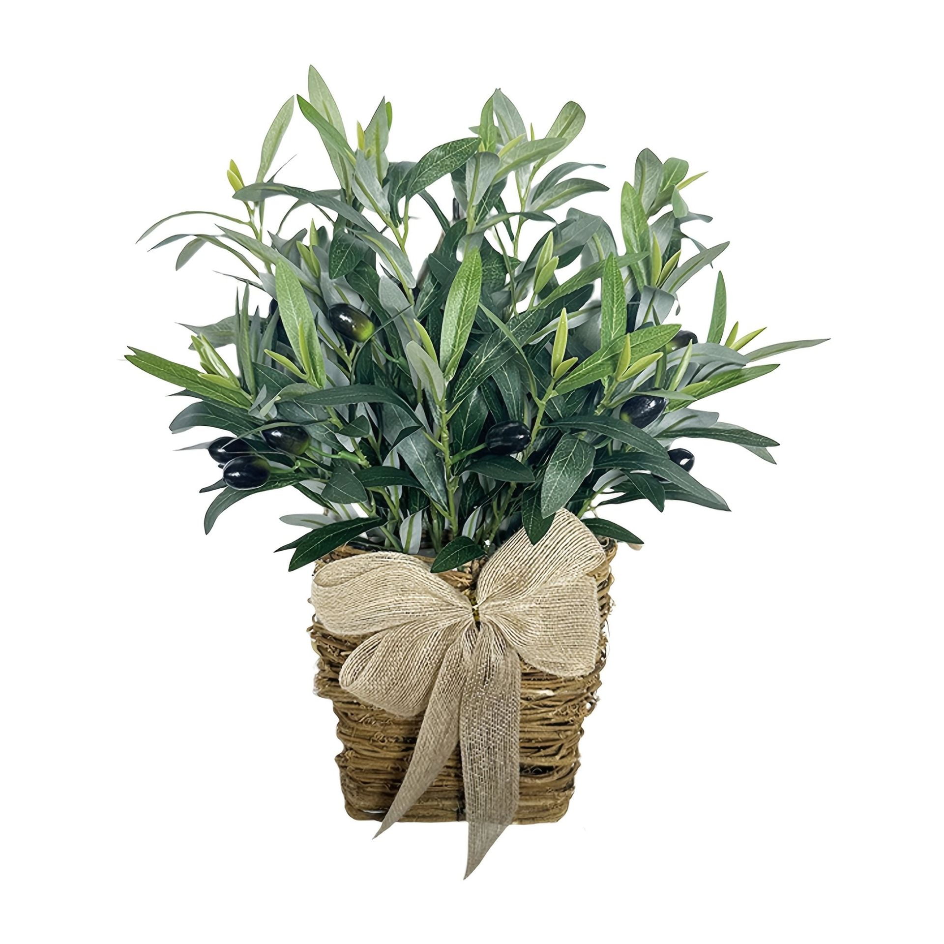 Desvas Artificial Potted Olive Tree, 17.7 Inch Faux Olive Plant in ...