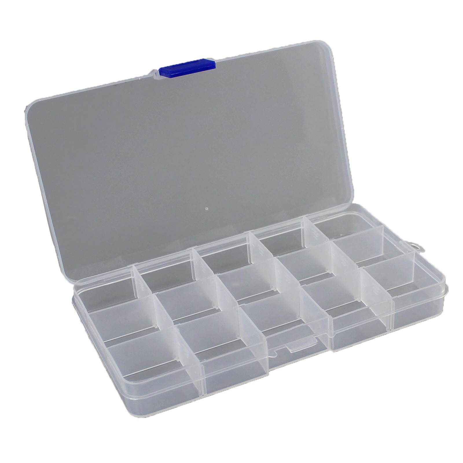 Detachable 15 Cell Box Transparent Cover Jewelry Parts Arrangement Box ...