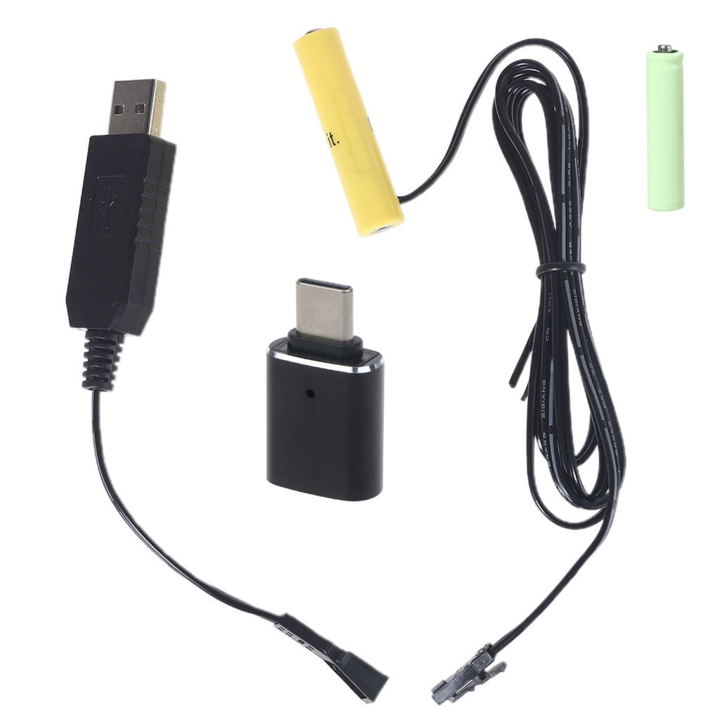Detachable 2in1 USB/Type C Power Supply Cable for AAA Battery ...