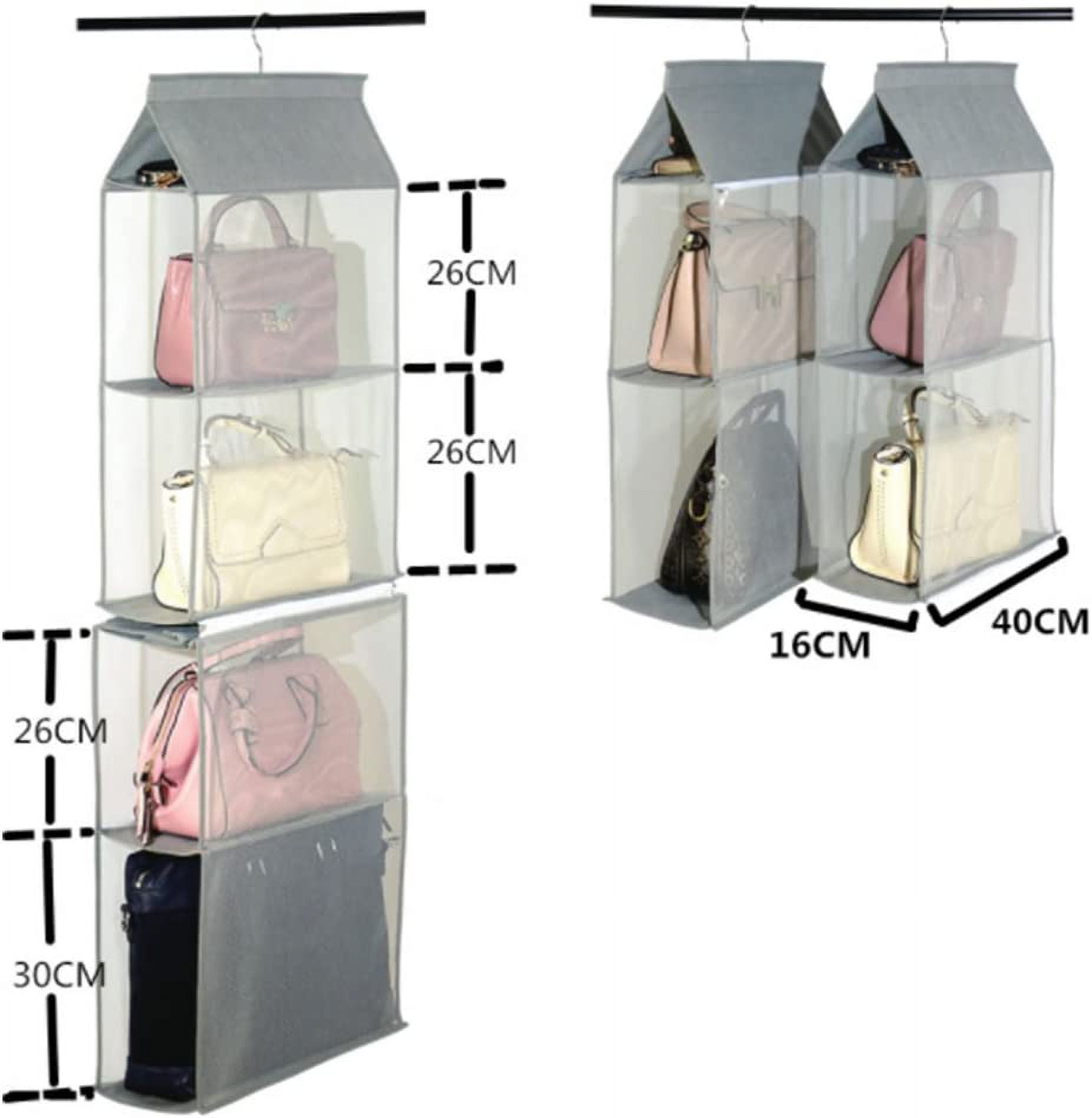 Detachable 4 Compartment Pouch Hanging Handbag Organizer Clear Purse ...
