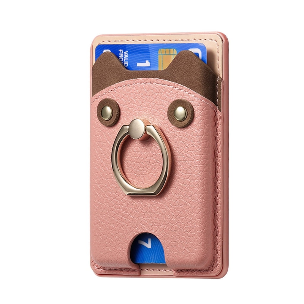 Detachable Adhesive Card Case with Integrated Phone Stand & Not Slip Textured Surfaces Designs ...