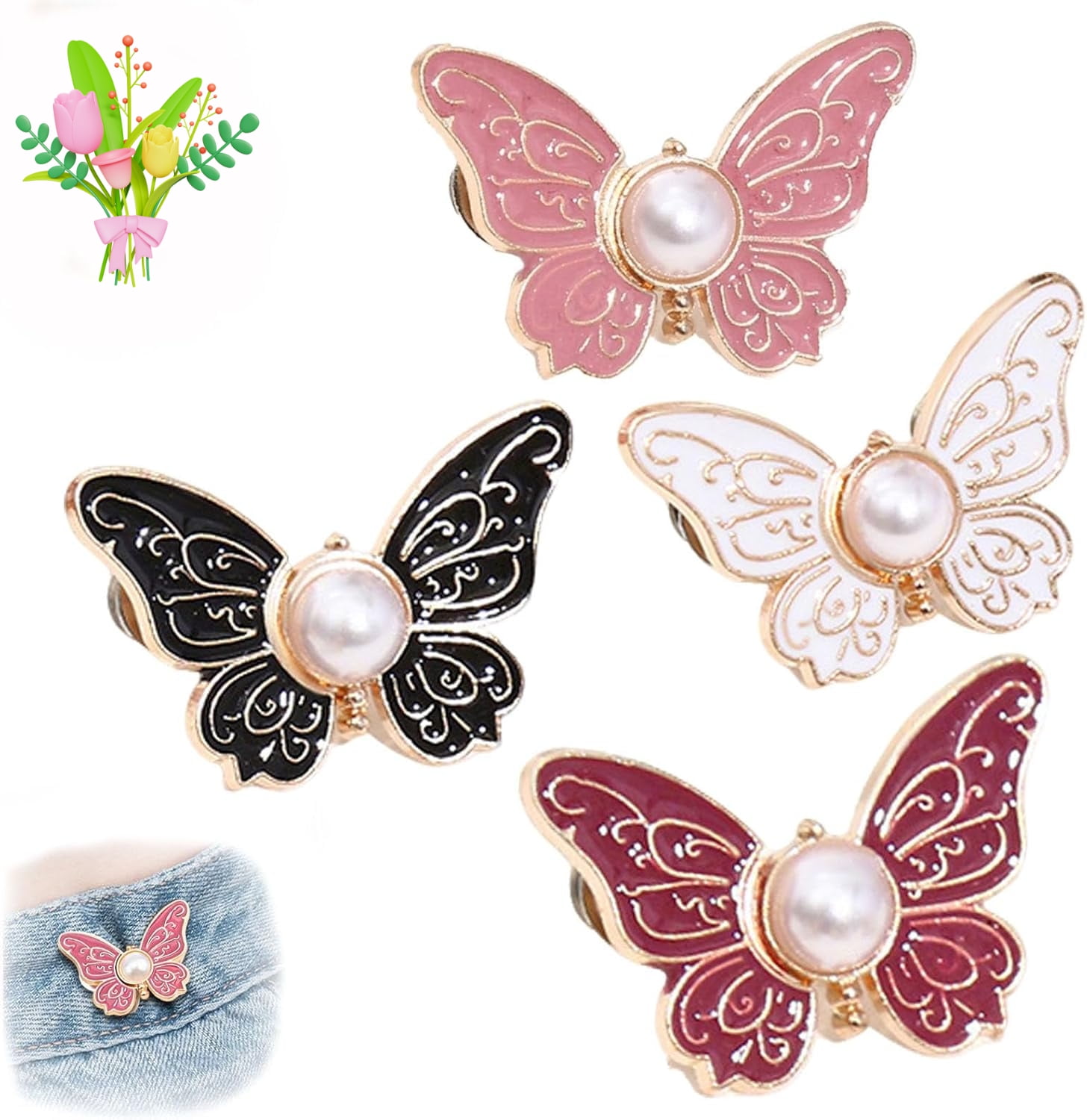 Detachable Butterfly Clips, 2-Pack Detachable ButterflyClips, Butterfly ...