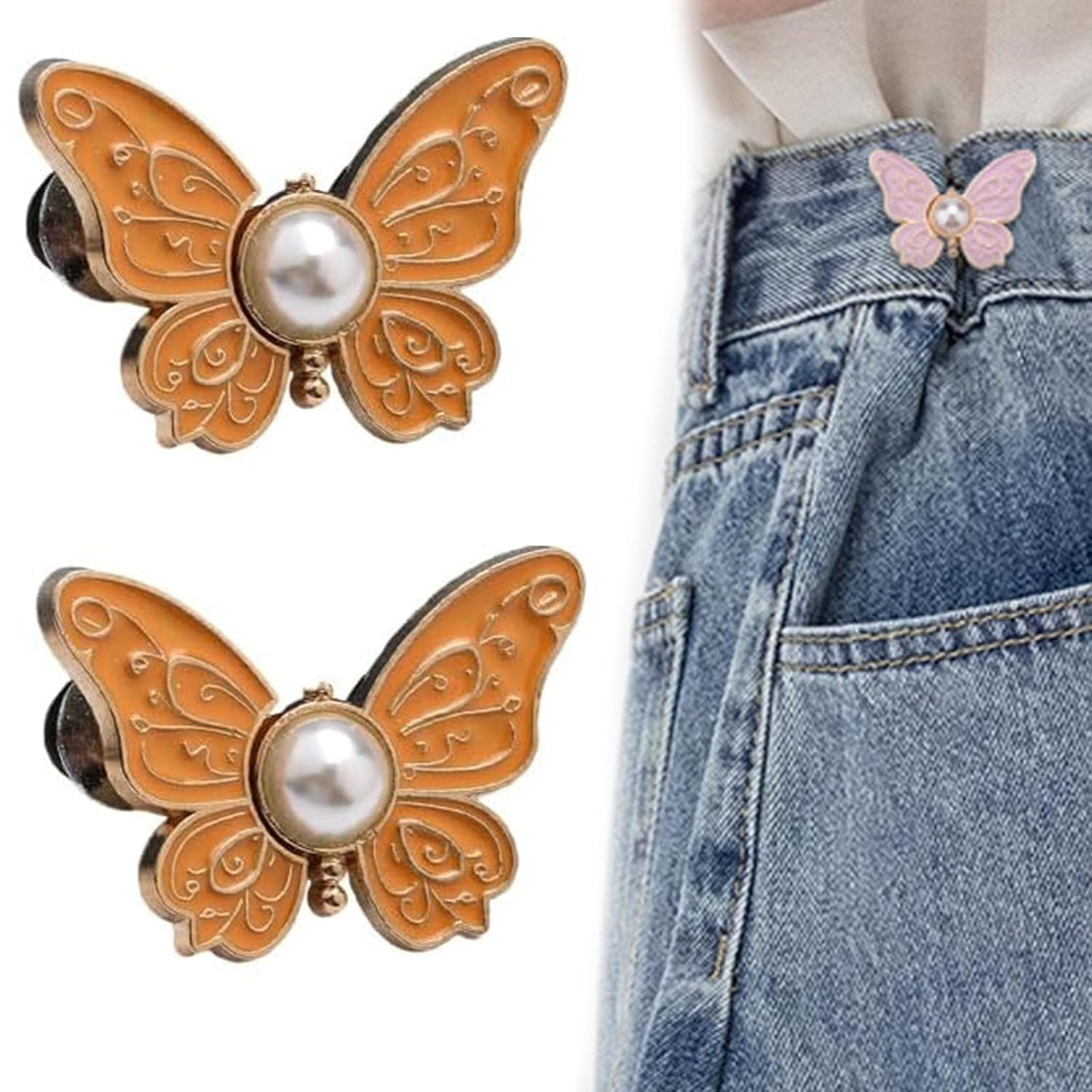 Detachable Butterfly Clips, Reusable Waist Tightener for Loose Jeans ...