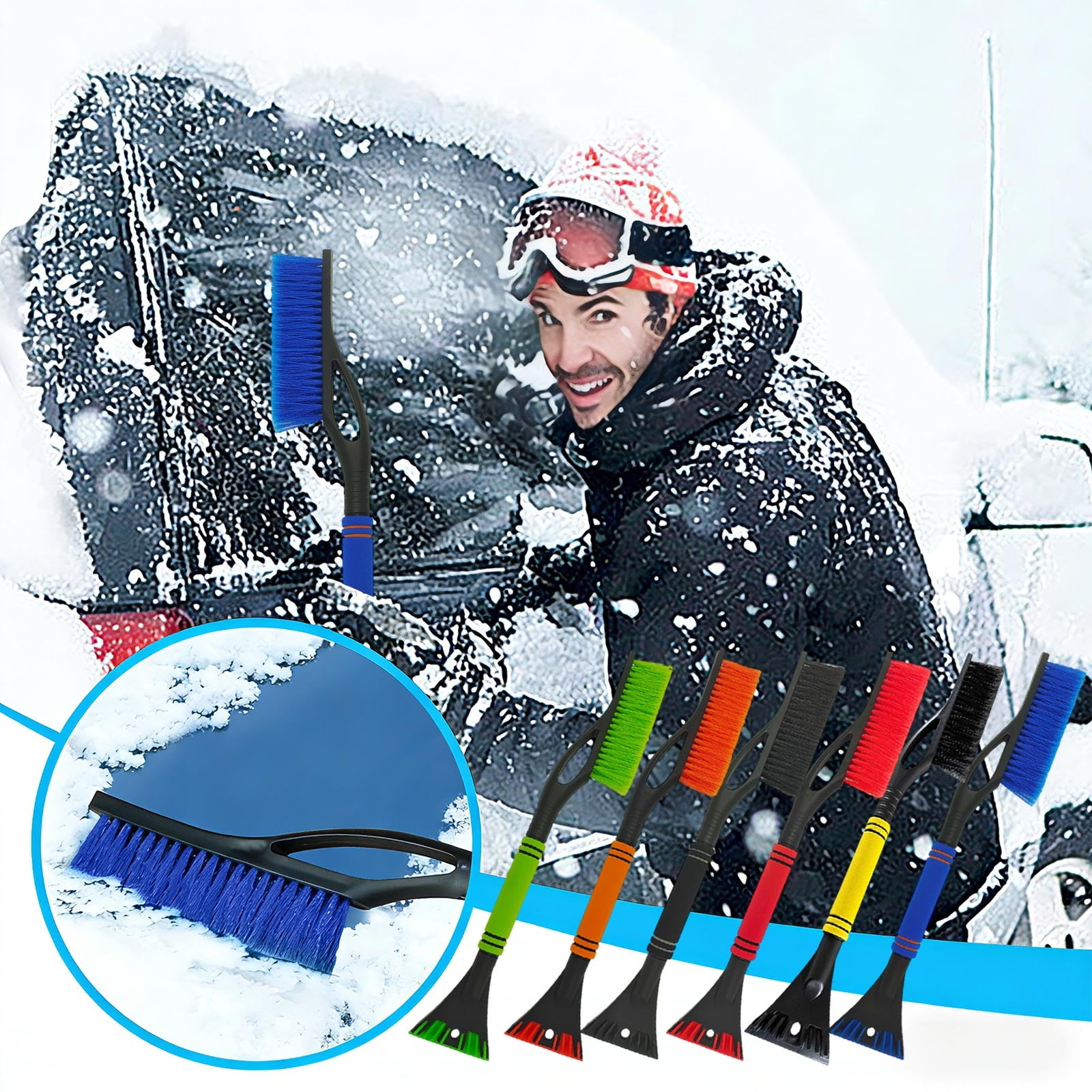 Detachable Car Snow Shovel & Brush Combo - Winter Multi-Function ...