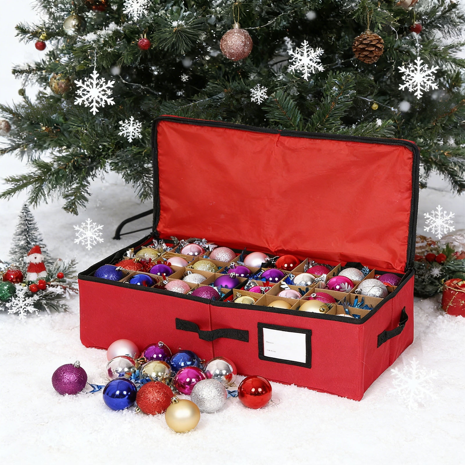 Detachable Christmas Storage Box with Four Small Trays, Plastic ...