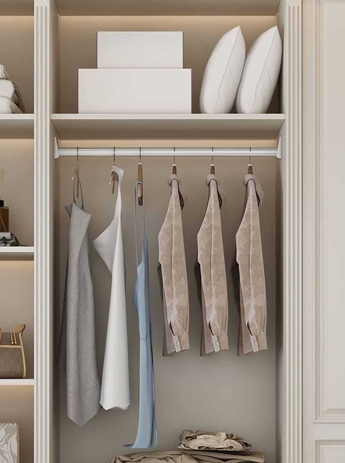 Detachable Closet Rod Wardrobe Tube End Supports, Home Bedroom Hanging ...