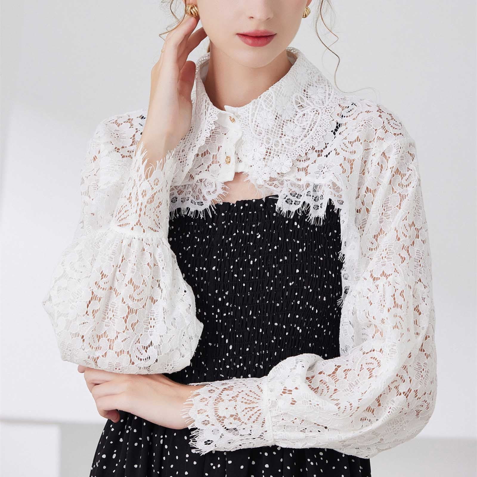Detachable Dickey Blouse False Half Shirt Blouse Crop Top Colla Shirt ...
