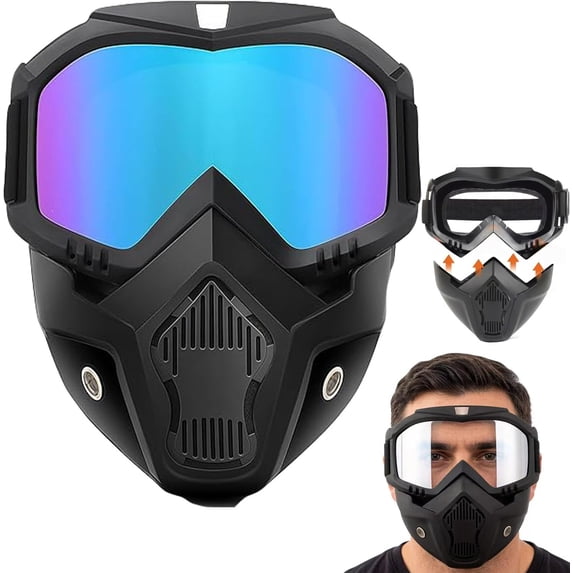 Detachable Full Face Goggle Mask, Anti-Fog Grass Cutting Mask & Impact ...