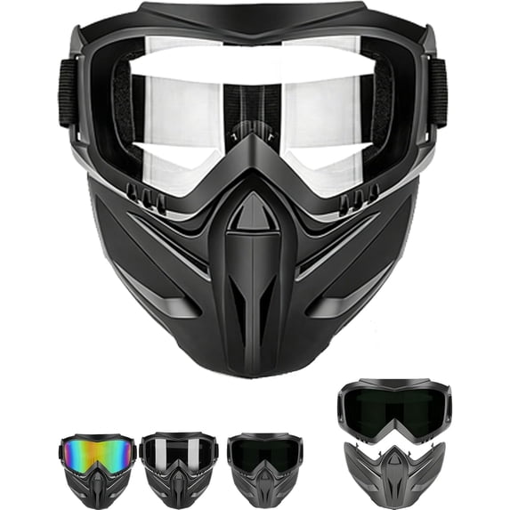 Detachable Full Face Goggle Mask,Goggle Mask for Welding & Riding,Anti ...