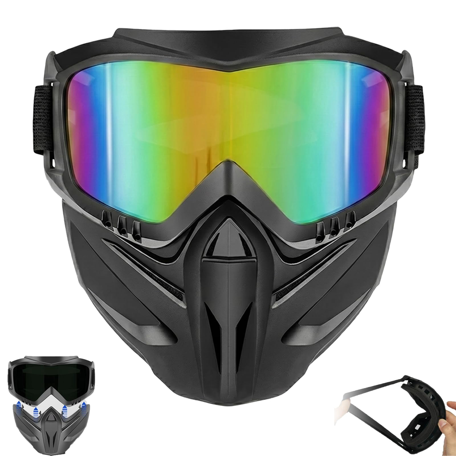 Detachable Full Face Goggle Mask for Grass Cutting & Landscaping, Anti ...