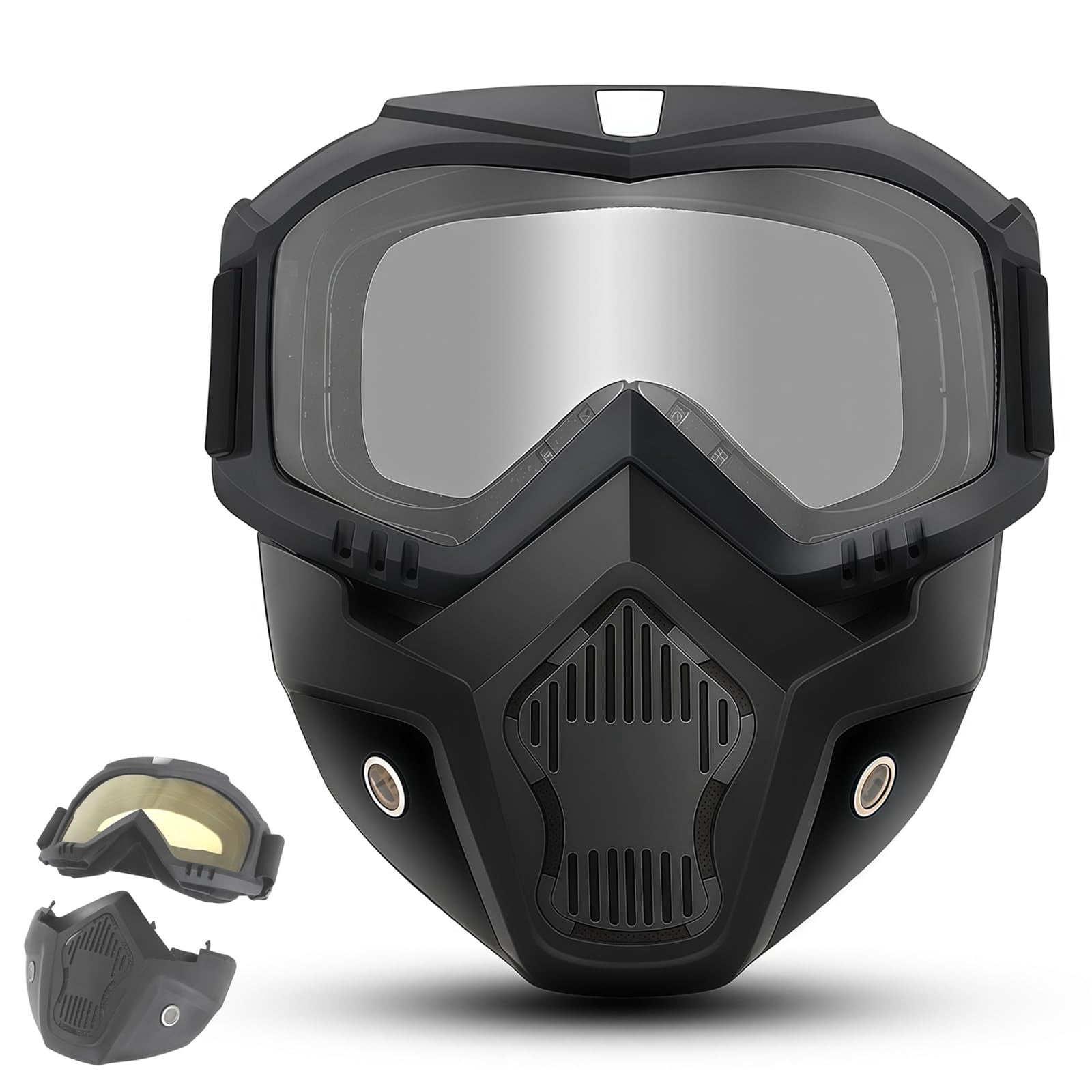 Detachable Full Face Goggle Mask,Riding and Cutting, Anti-UV, Dust, Fog ...