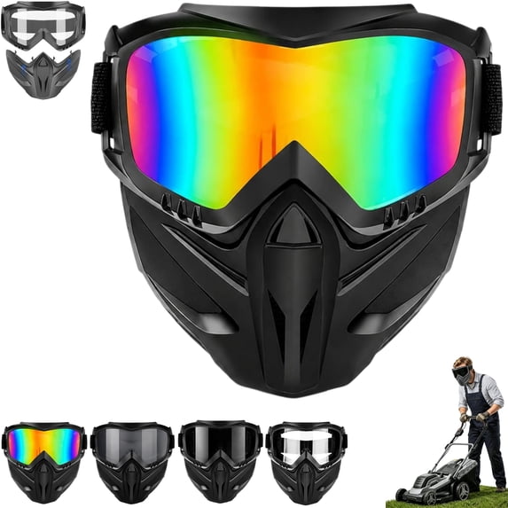 Detachable Full Face Goggle Mask for Grass Cutting Landscaping - Anti ...