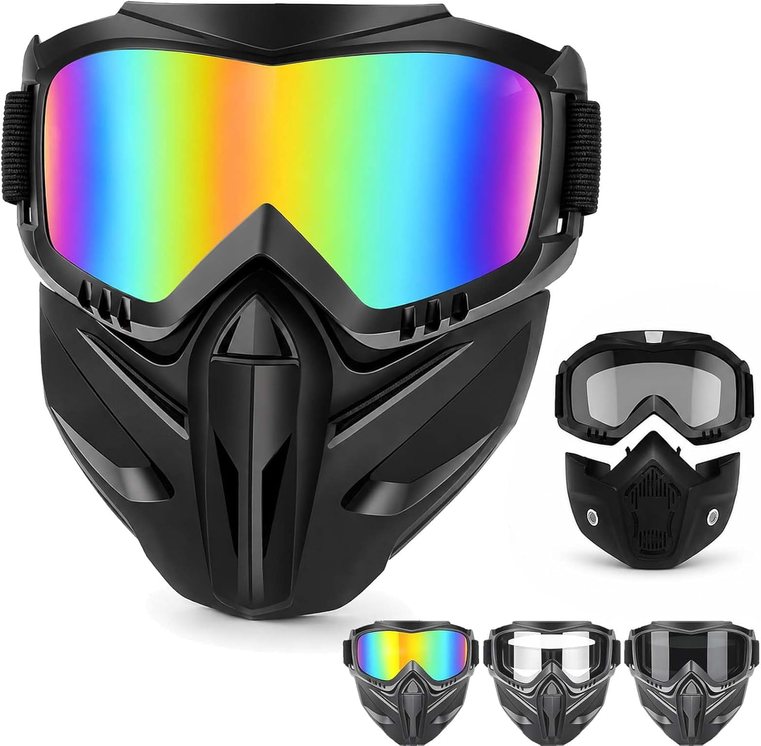 Detachable Full Face Goggle Mask for Riding and Cutting,UV-Resistant ...