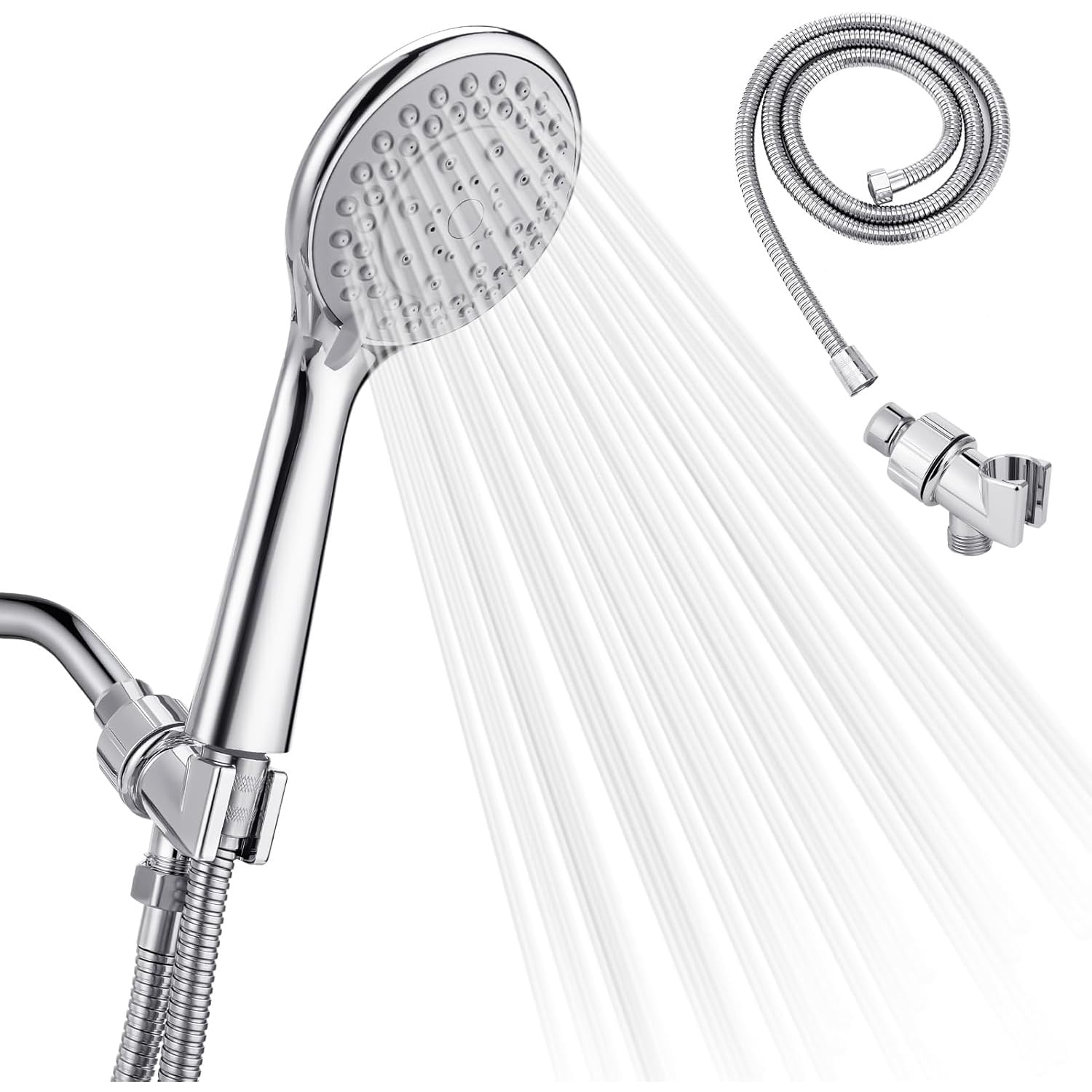 Detachable Handheld Shower Head with Hose - High pressure 5 Functions Showerheads Hand Held ...