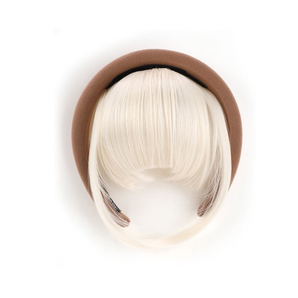 Detachable Headband Synthetic Fake Bangs Hair , Synthetic Wigs Headband ...