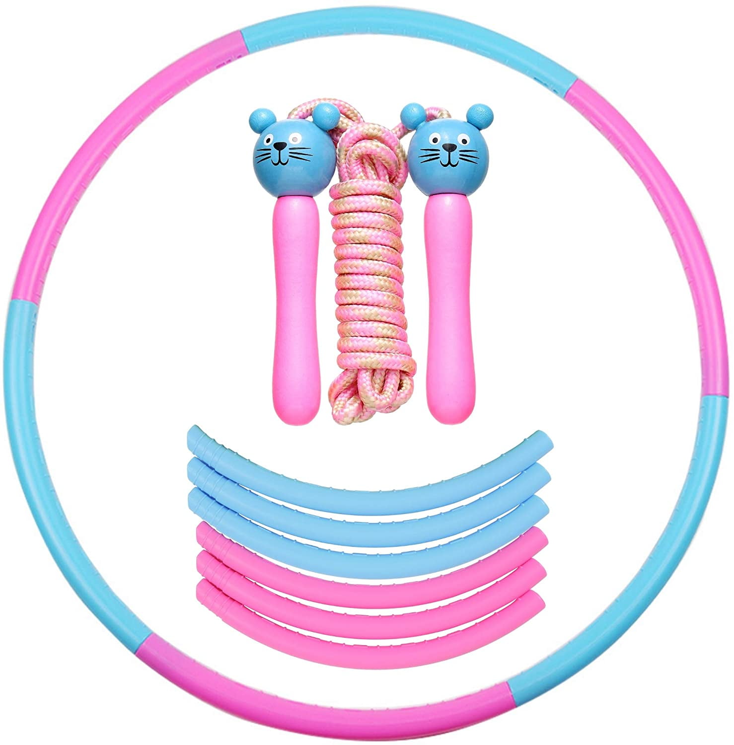 Detachable Fitness Exercise Equipment - Hula Hoop & Jump Rope Play Toy ...