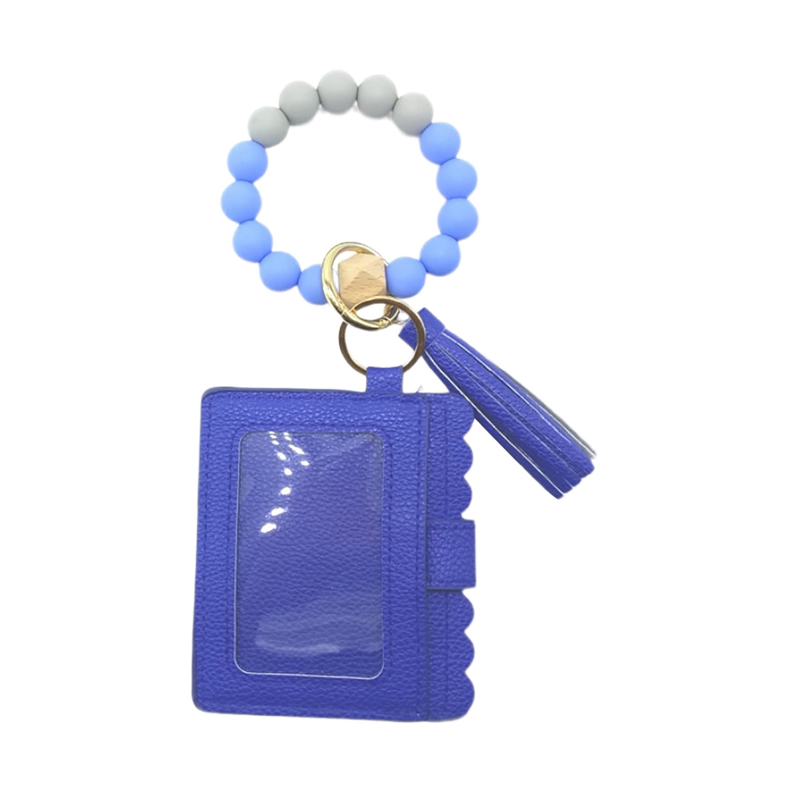Detachable Key Ring Wristlet Keychain Bracelet Credit Card Holder ...