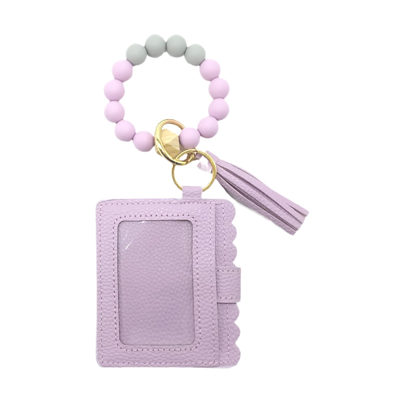 Detachable Key Ring Wristlet Keychain Bracelet Credit Card Holder ...