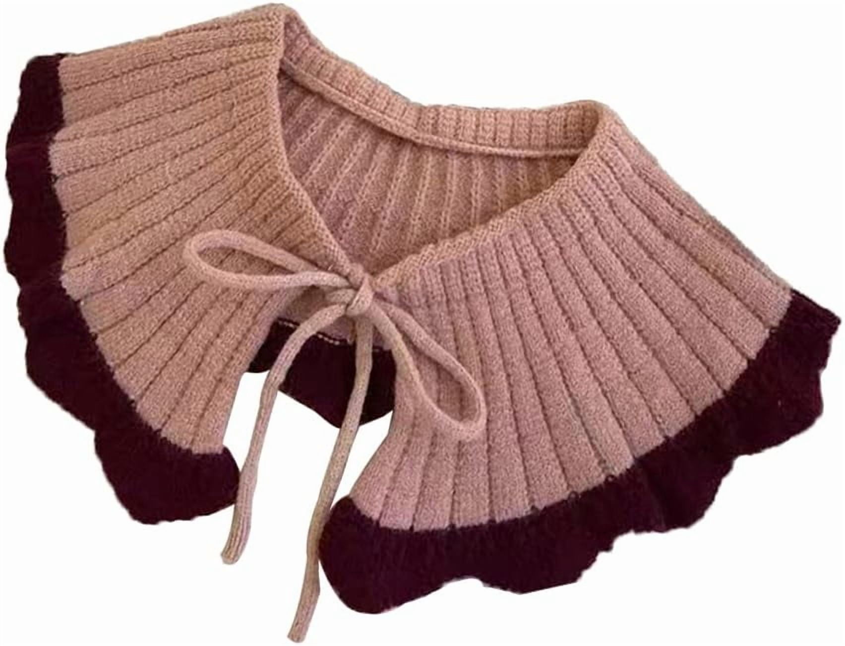 Detachable Knitted Dickey Collar Crop Top Mini Cape Half Shirt Blouse ...