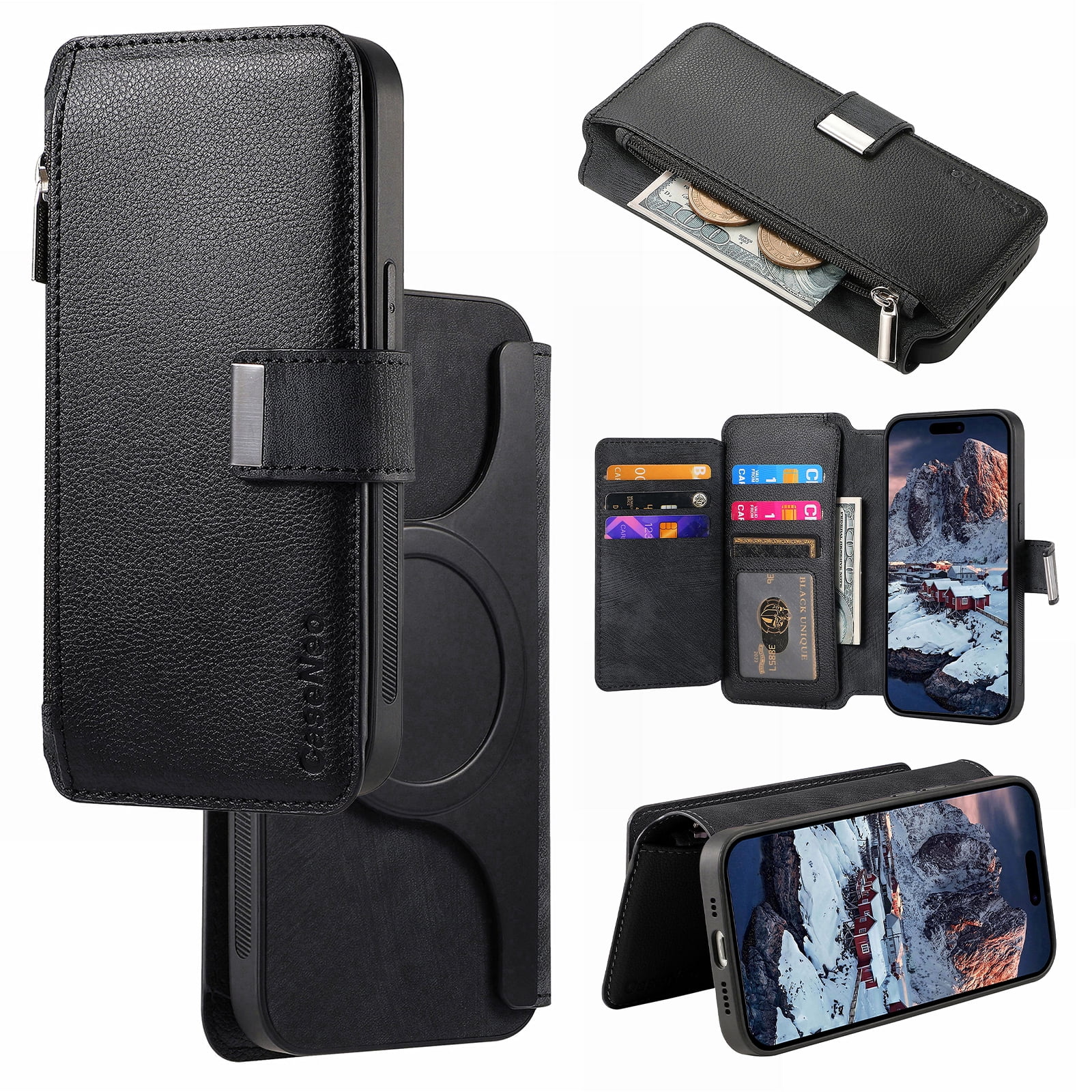 Detachable Magnetic Case Wallet For Samsung S24 Compatible with MagSafe ...