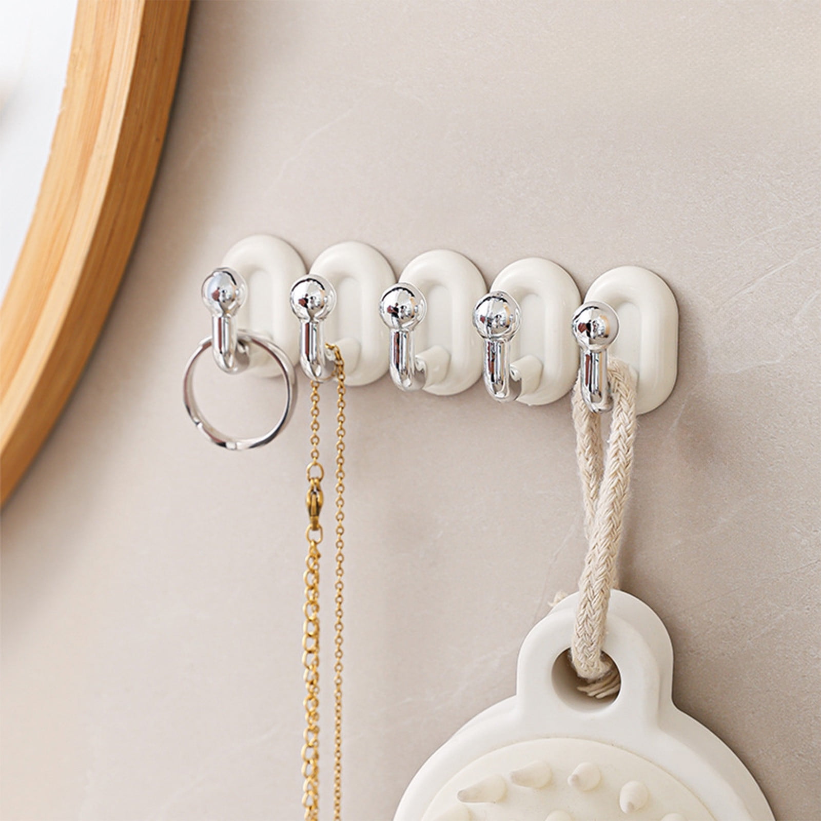 Detachable Multi-Purpose Wall Hooks, No Drill Adhesive Mounting ...