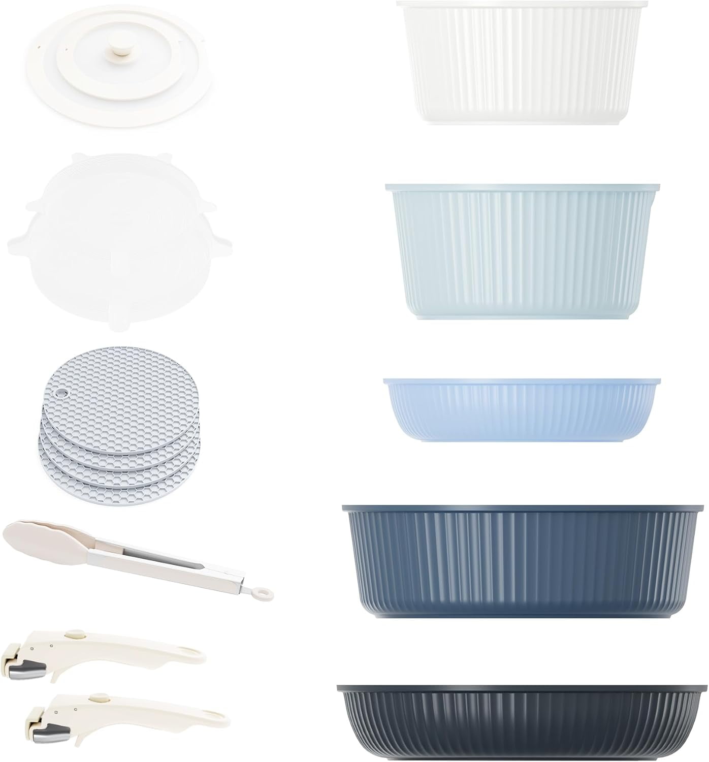 Detachable Nonstick Cookware Set - Stackable Induction Pots and Pans ...