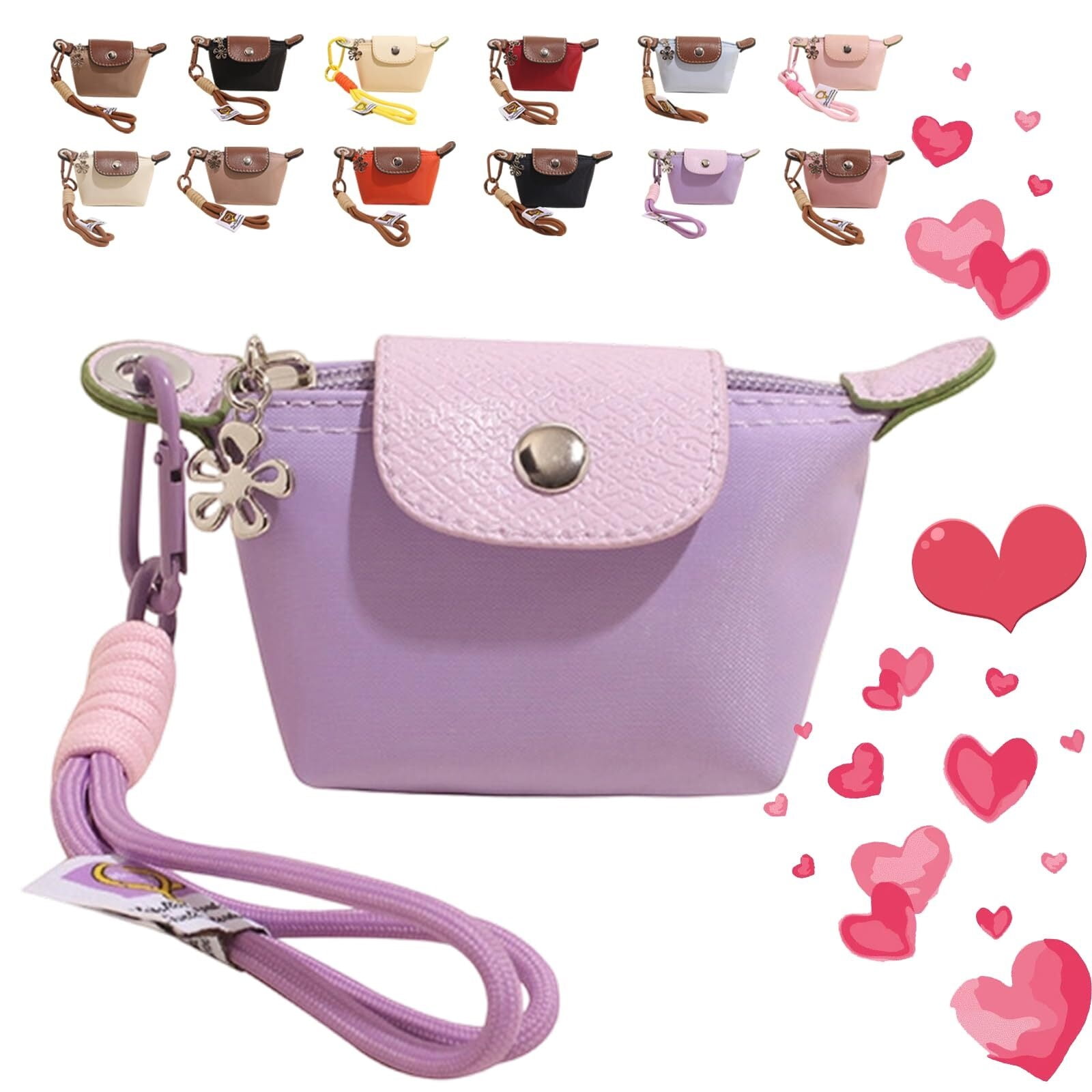 Detachable Nylon Wrist Strap Coin Purse,Mini Nylon Dumpling Bag with ...