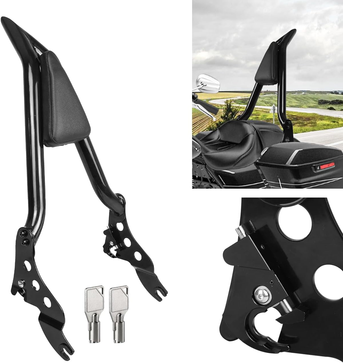 Detachable Passenger Backrest Sissy Bar With Locked Rotary Docking ...
