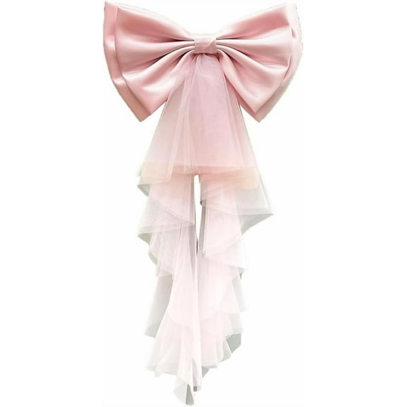 Detachable Satin Bow for Wedding Dress Bowknot with Irregular Tulle ...