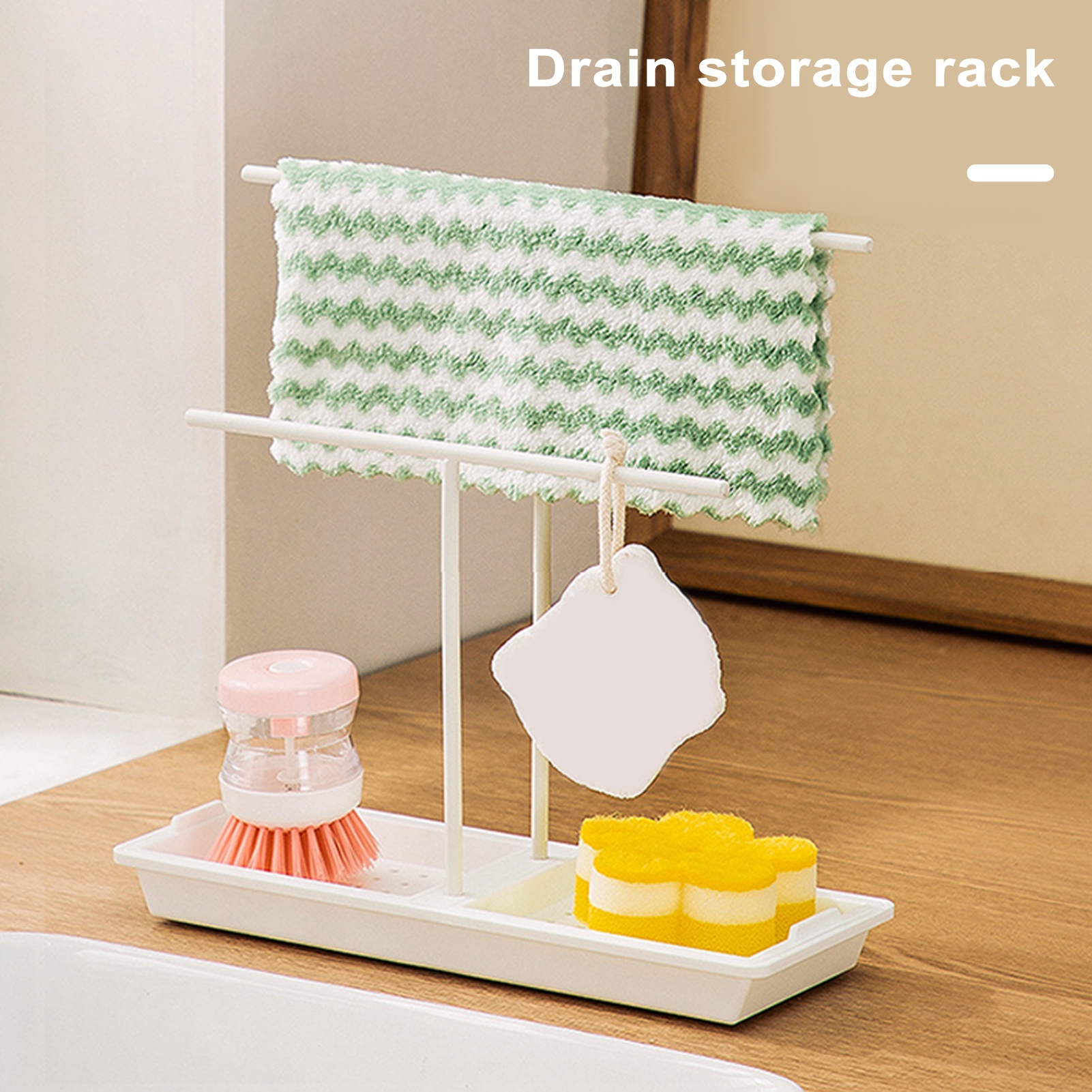 Detachable Sponge Storage Rack with Drainage Design for Kitchen Sink ...