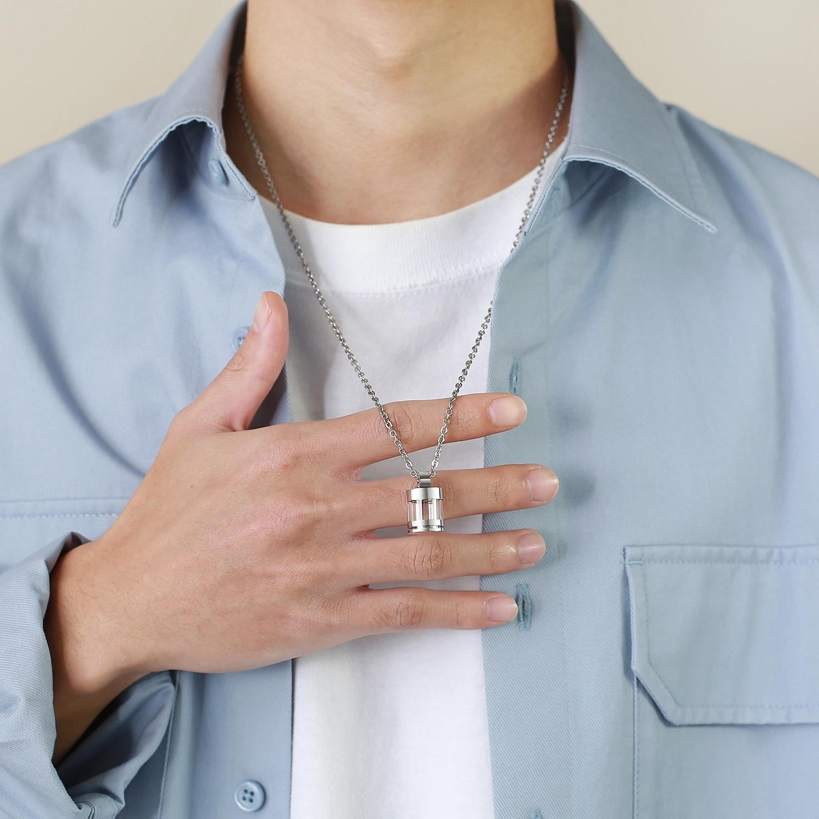 Detachable Stainless Steel Glass Container Tube Keepsake Loved Ash ...