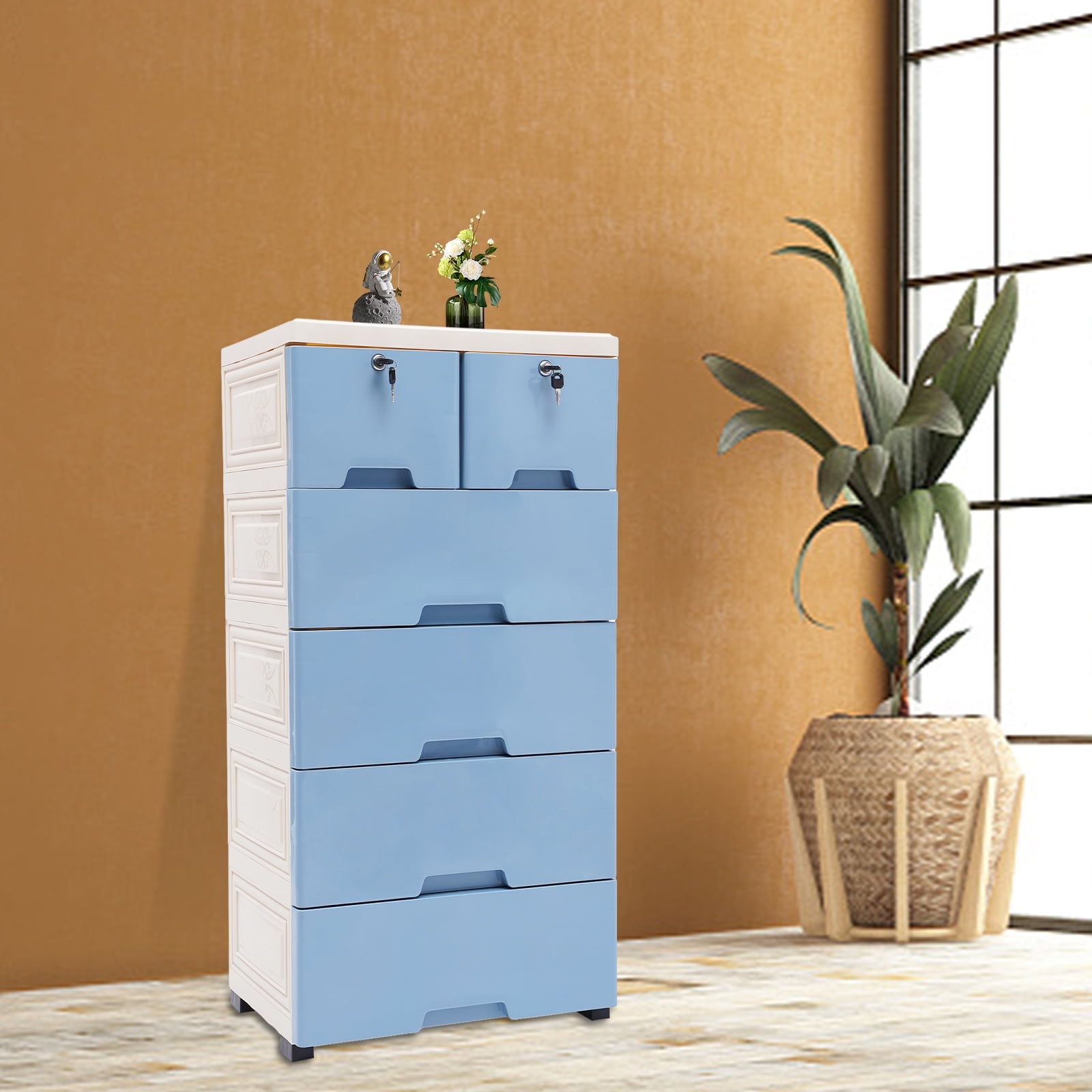 Detachable Storage Drawer Cabinet with 6 Drawers, Easy to Assemble, Large Capacity, Eco-friendly ...