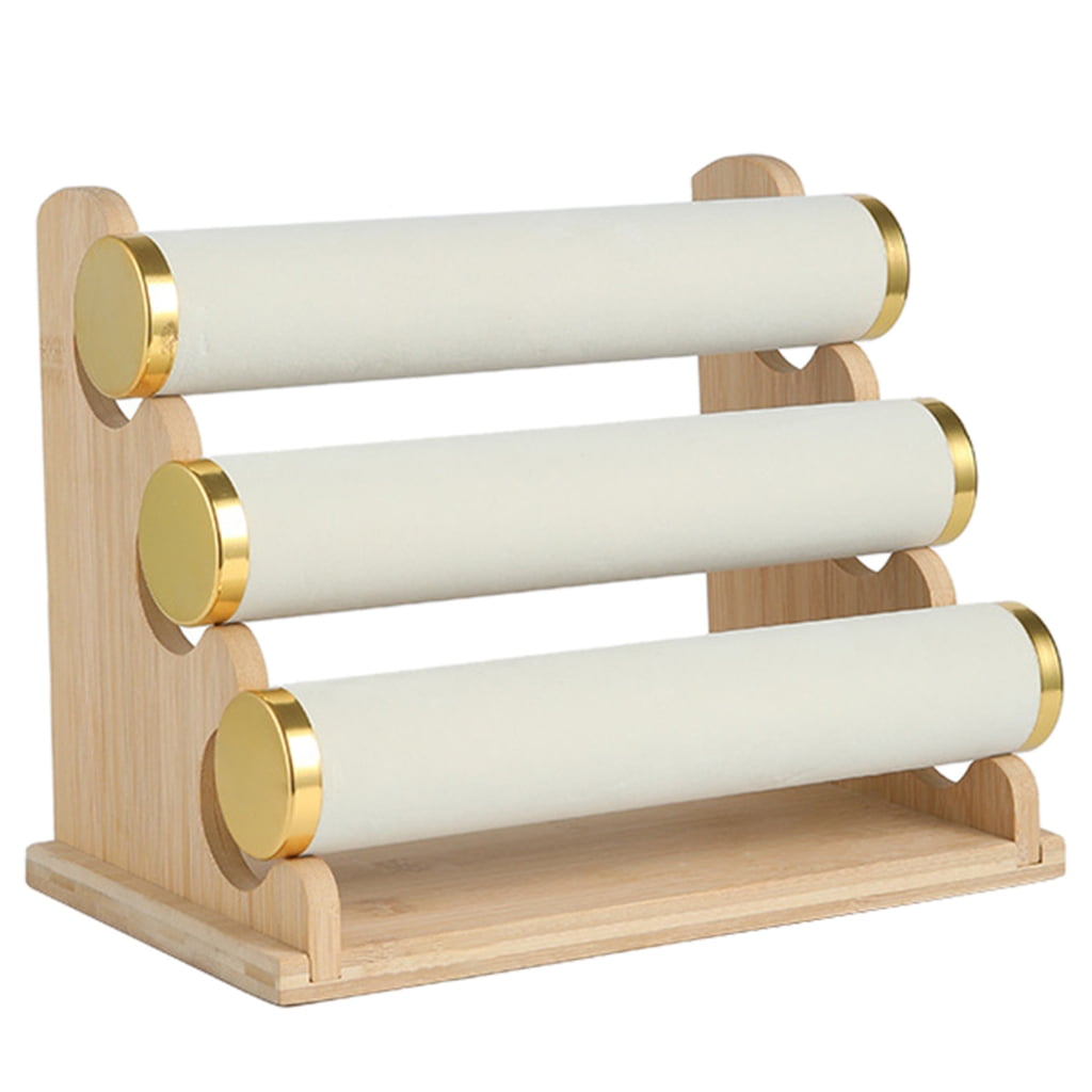 Detachable Tiered Jewelry Rack Wood Stand for Showcasing Bracelets and ...