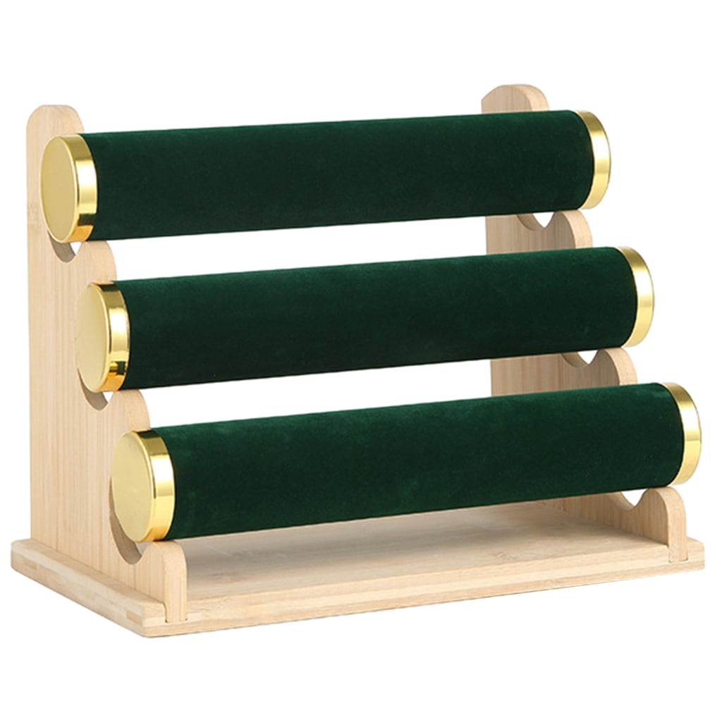 Detachable Tiered Jewelry Rack Wood Stand for Showcasing Bracelets and ...