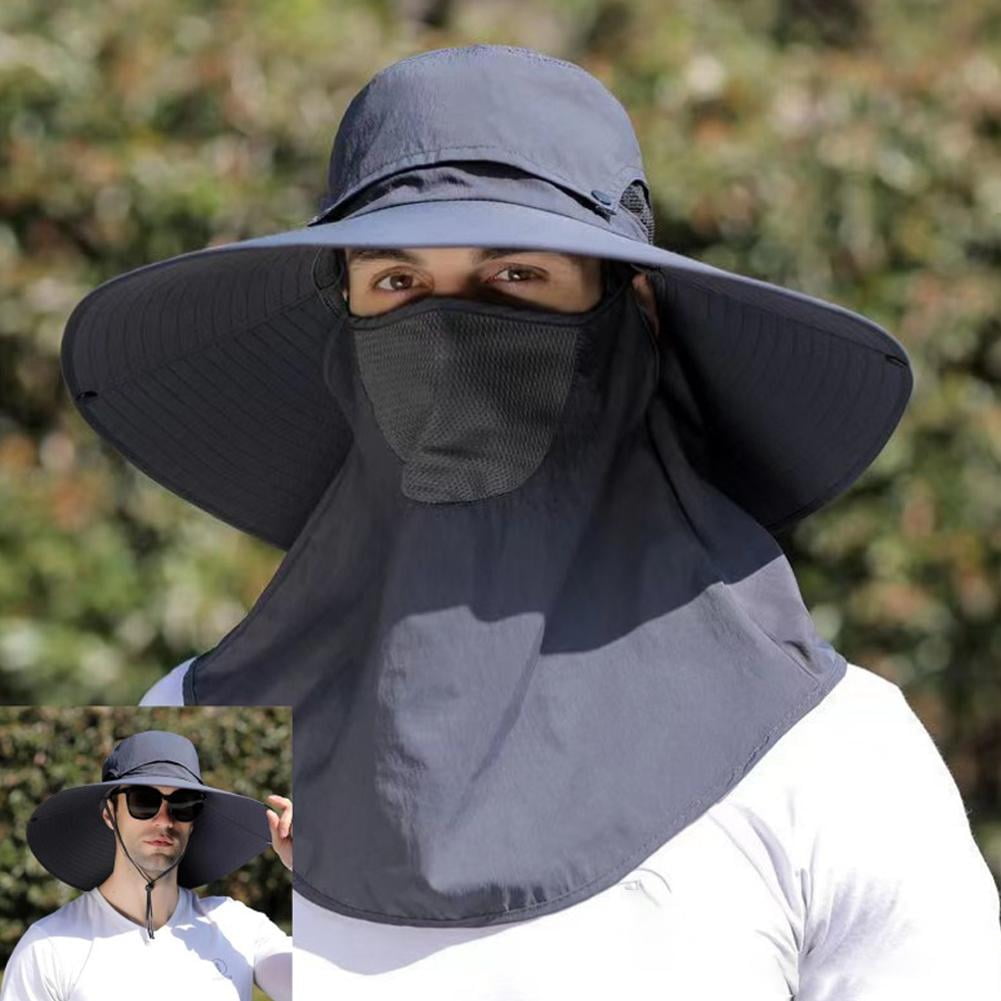 Detachable Top+veil Fishing Sun Protection Hat For Men Face Summer Mask ...