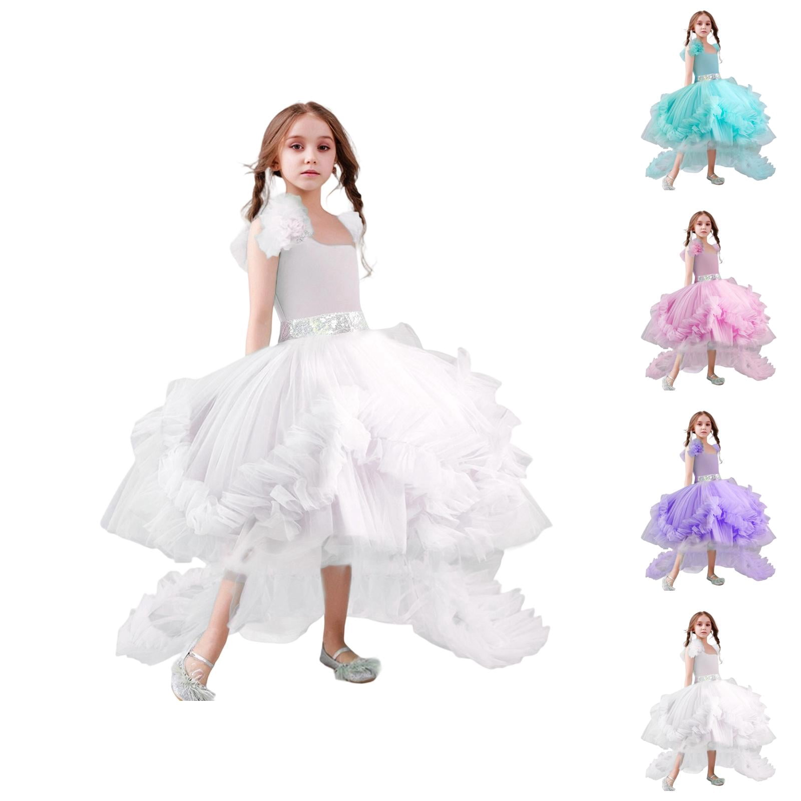 Detachable Train Tutu Dress for Girls – Convertible Formal Gown with ...